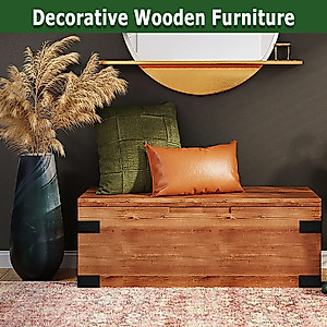 KOXHERO Farmhouse Metal Corner Brackets Decorative Wood Table 3.3" Matte Black Corner Protectors for Retro Industrial Wood Dresser Nightstand TV Stand Bed Frame(Height:1.9")4Pcs