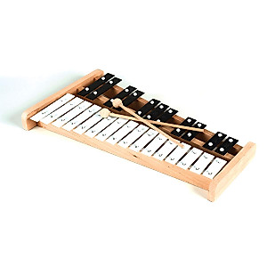 Professional Wooden Soprano Full Size Glockenspiel Xylophone with 27 Metal Keys - Musical Instrument for Adults & Kids - Includes 2 Wooden Beaters/Mallets