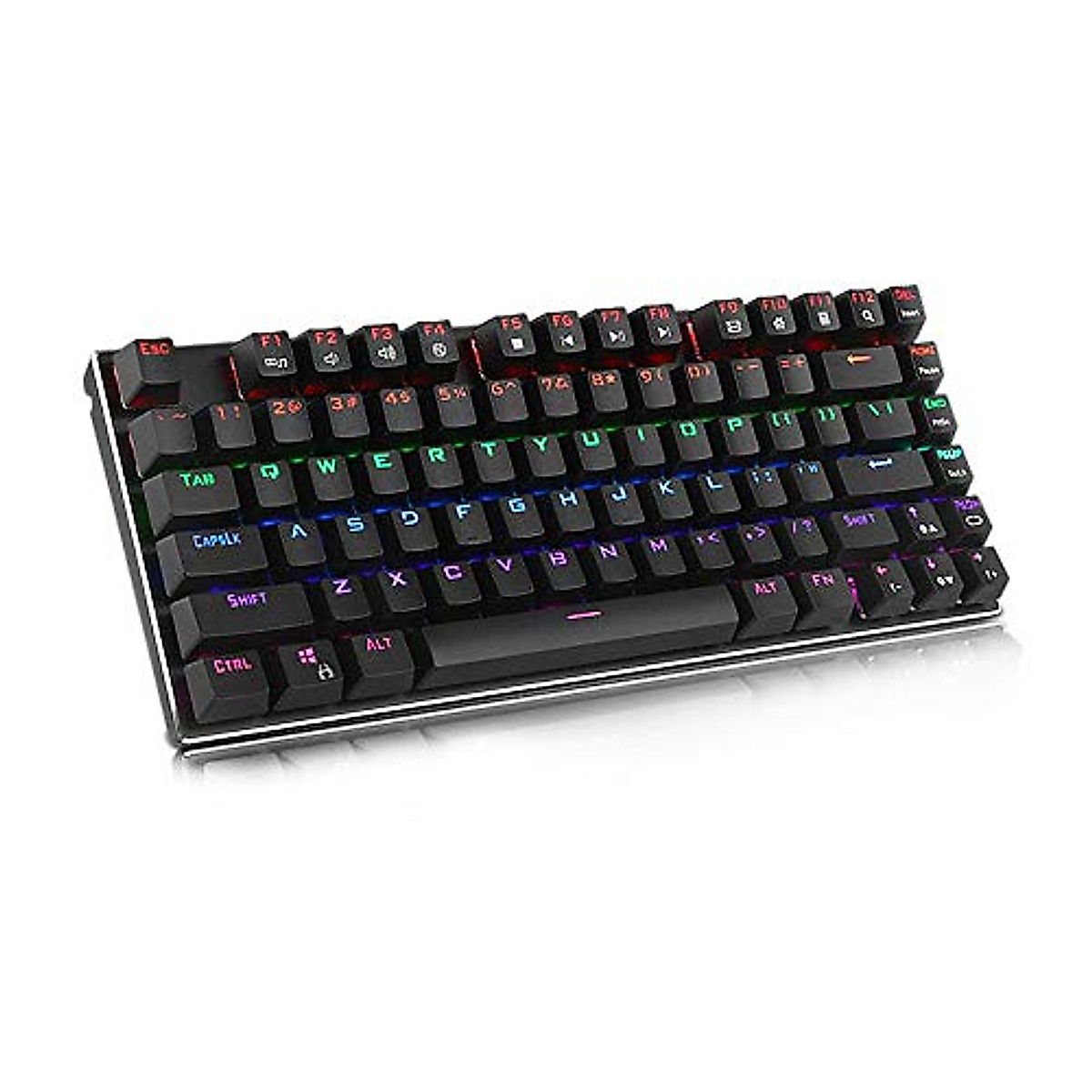 Teerwere Gaming Keyboard 81 Key USB Wired RGB Backlit Blue Switch Mechanical Gaming Keyboard ABS Keycaps Mechanical Gaming Keyboard (Color : Black, Size : One Size)