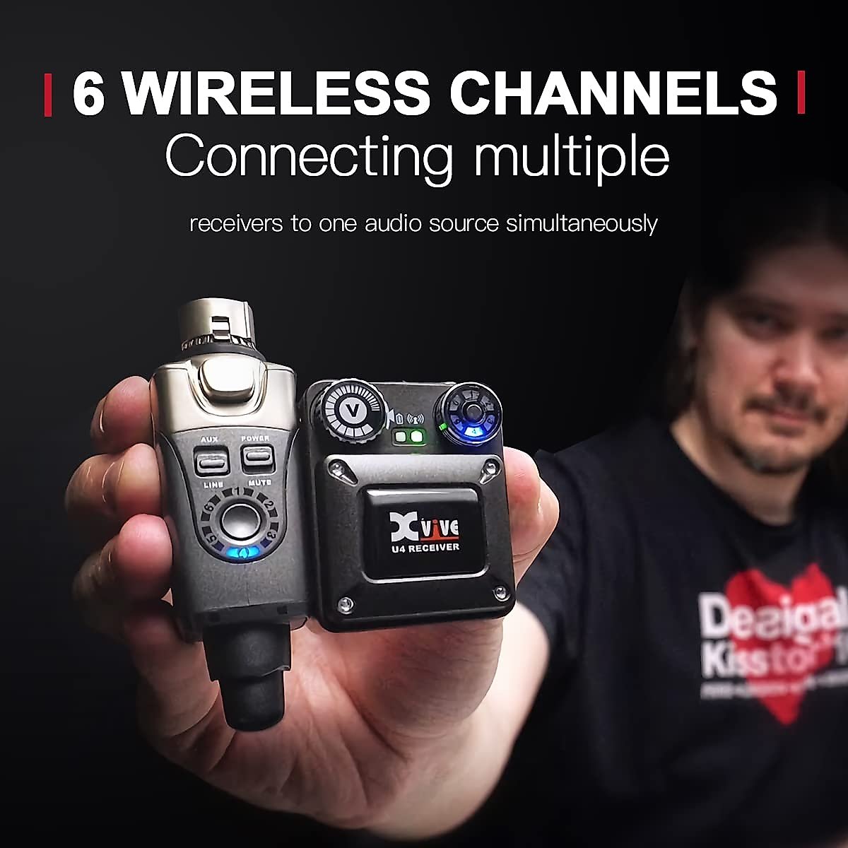Xvive U4 Wireless in-Ear Monitor System Set with Transmitter and Receiver (One Receiver and One Transmitter)