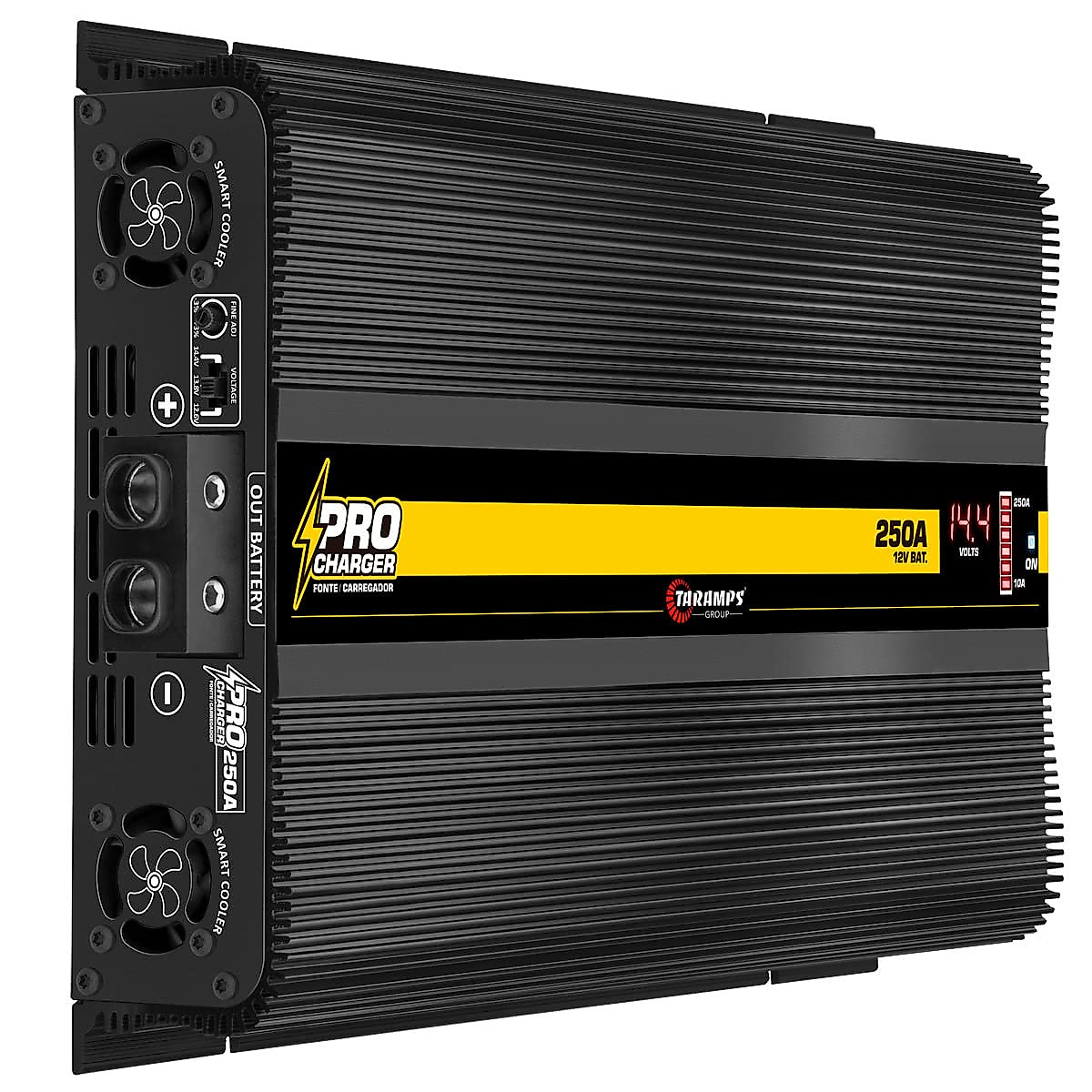Taramps Pro Charger 250A Battery Charger Car Audio System Power Supply 3600 Watts Max Output Power Rating 220VAC Input Voltage Voltmeter Led Indicator