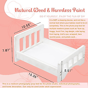 Newborn Photography Props Wooden Bed Baby Photoshoot Props Doll Bed Baby Photo Prop White Wood Mini Bed for Photography Baby Doll Bed Make The Old Bed Photography Props Baby Photo Studio Props