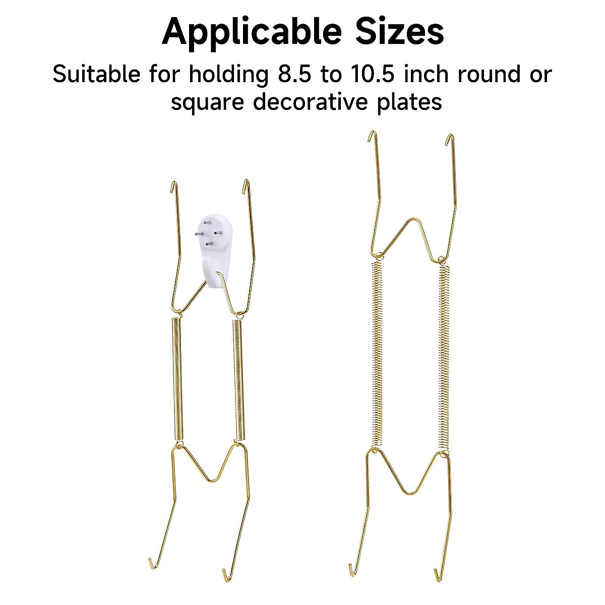 Fasunry 10 Pack Plate Hangers, 10 Inch Wall Plate Hangers and 12 Pack Wall Hooks, Compatible 8.5 to 10.5 Inch Decorative Plates, Antique China, Antique Plates and Arts