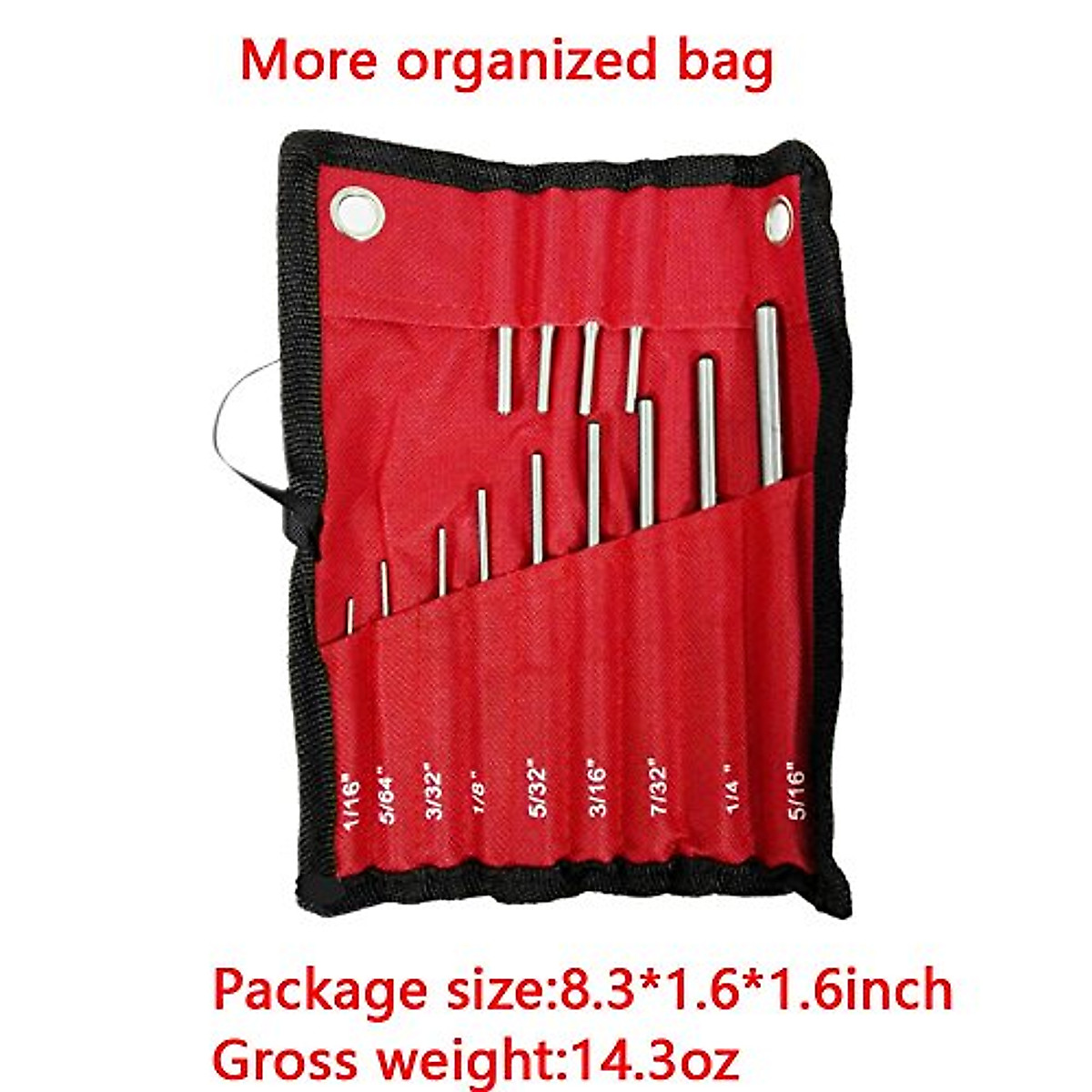 9 Pieces Roll Pin Punch Set and 4 Pieces Hollow End Starter Punch Tool with Carry Case for repairing or servicing equipment, machines, and vehicles