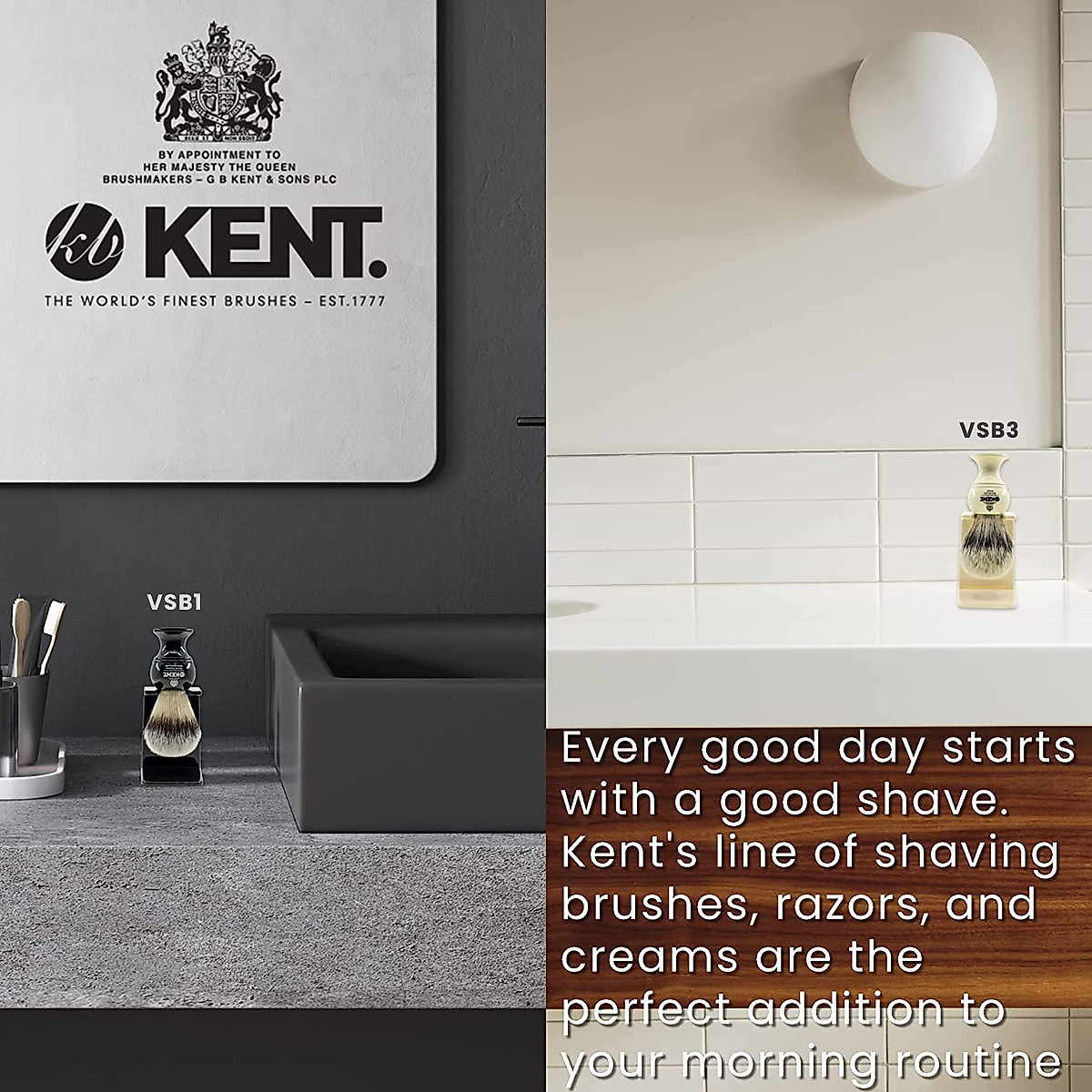 Kent VSB6 1.5" Water Resistant Mock Ivory Shaving Brush Stand - For Kent BK2 and BK4 Natural Shaving Brush Air Drying Base