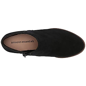 Amazon Essentials Women's Ankle Boot, Black Microsuede, 7.5