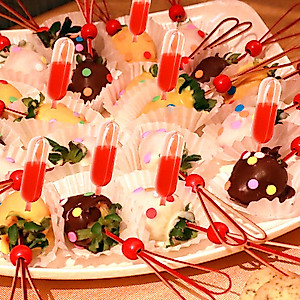 Teenitor Plastic Pipettes Squeeze Dropper Disposable 4ml 100pcs Mini Flavor Injector for Chocolate Strawberries Ice Cream Mini Cakes