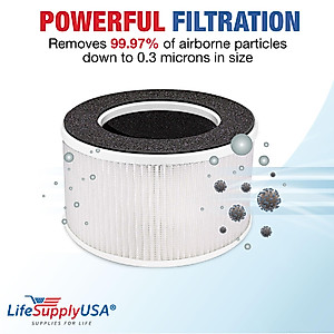 3-in-1 HEPA Filter Replacements Compatible with hOmeLabs HME020020N fits Home Compact Ionic Mini Tabletop Air Purifiers (2-Pack)