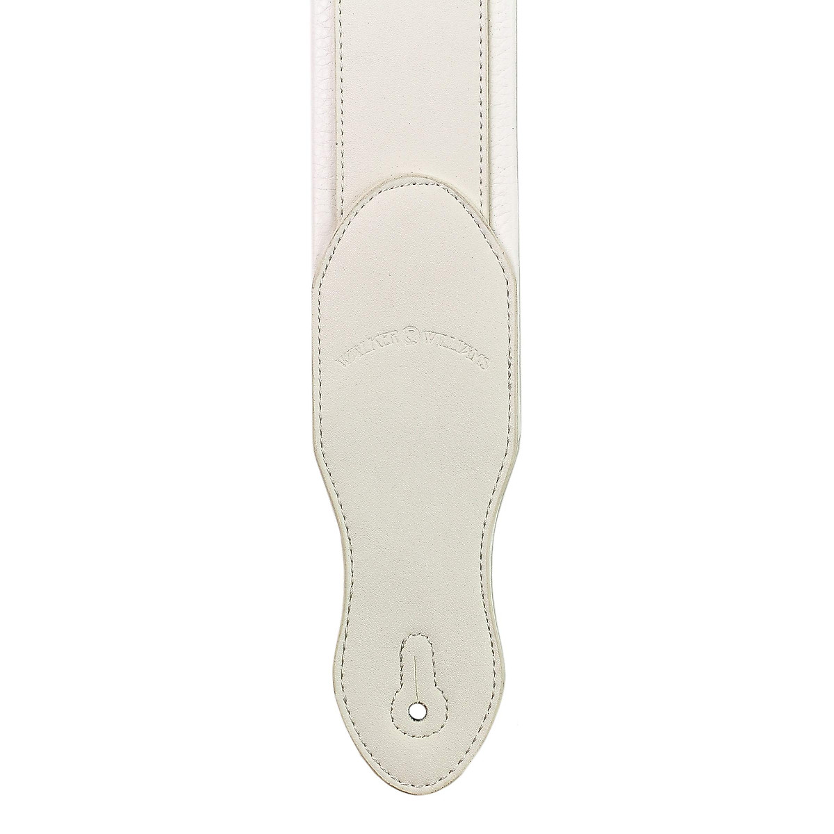 Walker & Williams G-04-WHT Ivory White Handmade Guitar Strap With Arctic White Padded Glove Leather Back For Acoustic, Electric, And Bass Guitars