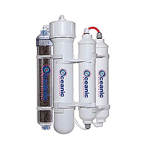 Oceanic Portable 4 Stage Reverse Osmosis and Deionization (RO/DI) Space Saver Water Purification System - 50 GPD | Water Filtration System for Aquarium Filter Processes | Fish Tank RODI Filter