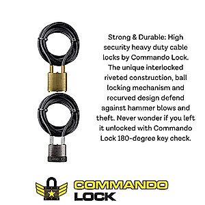 Commando | Cable Lock Steel | Military-Grade | 8 Ft.