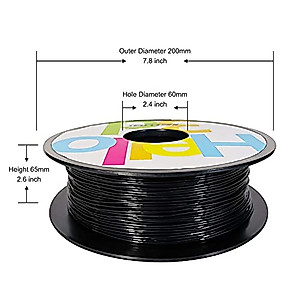 HELLO3D Black TPU Flexible 3D Filament, TPU Flexible Elastomer 3D Filament 1.75mm, 1.76LB per Spool