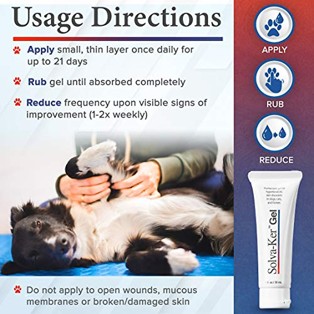 Dry Nose and Paw Soother - Solva-Ker Gel Moisturizer for Pet's Cracked Nose and Paws - Hyperkeratosis Treatment for Dogs, Cats, and Horses - Clear and Greaseless Healing Balm for Pets - 1 ounce Tube