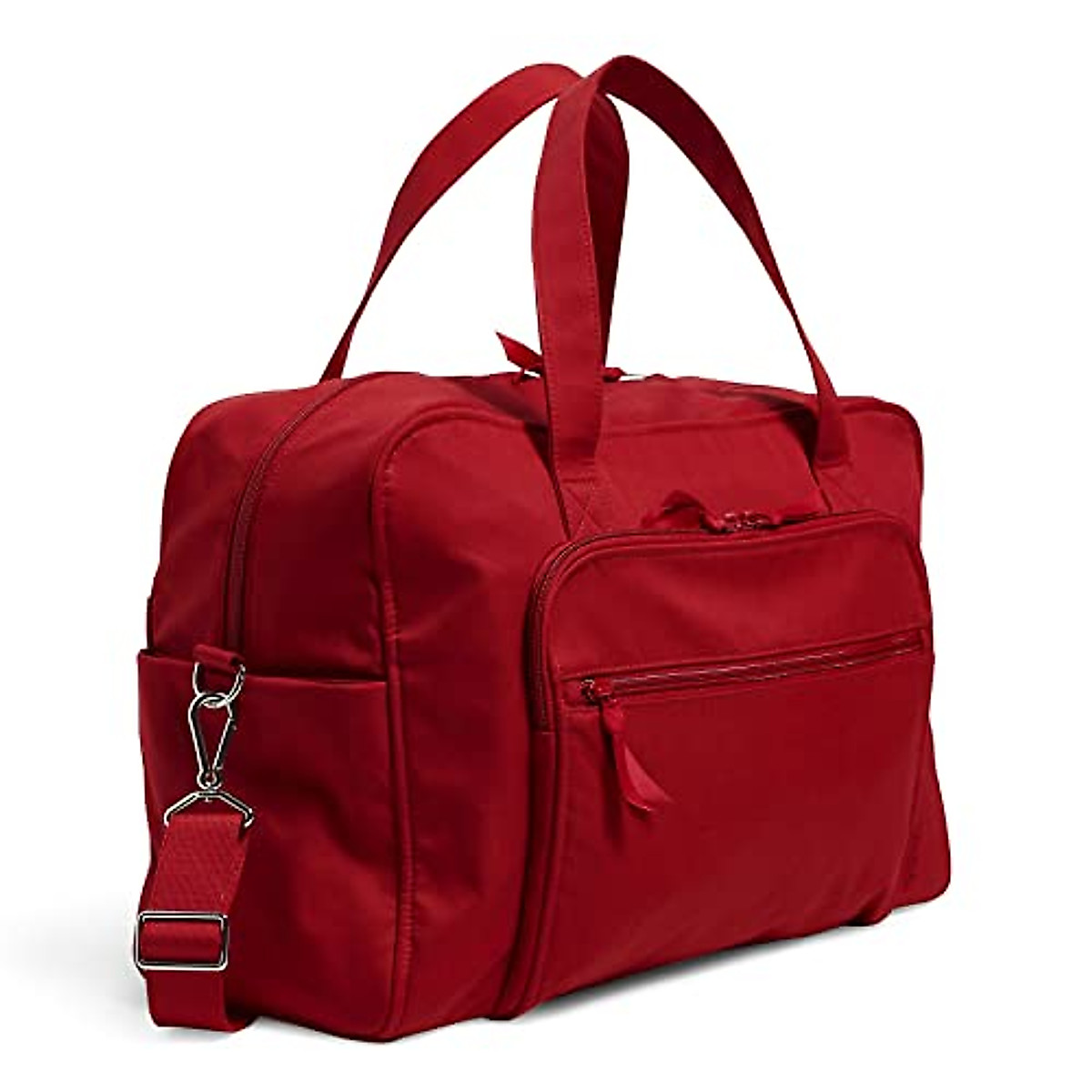 Vera Bradley Women's Cotton Weekender Travel Bag, Cardinal Red - Recycled Cotton, One Size