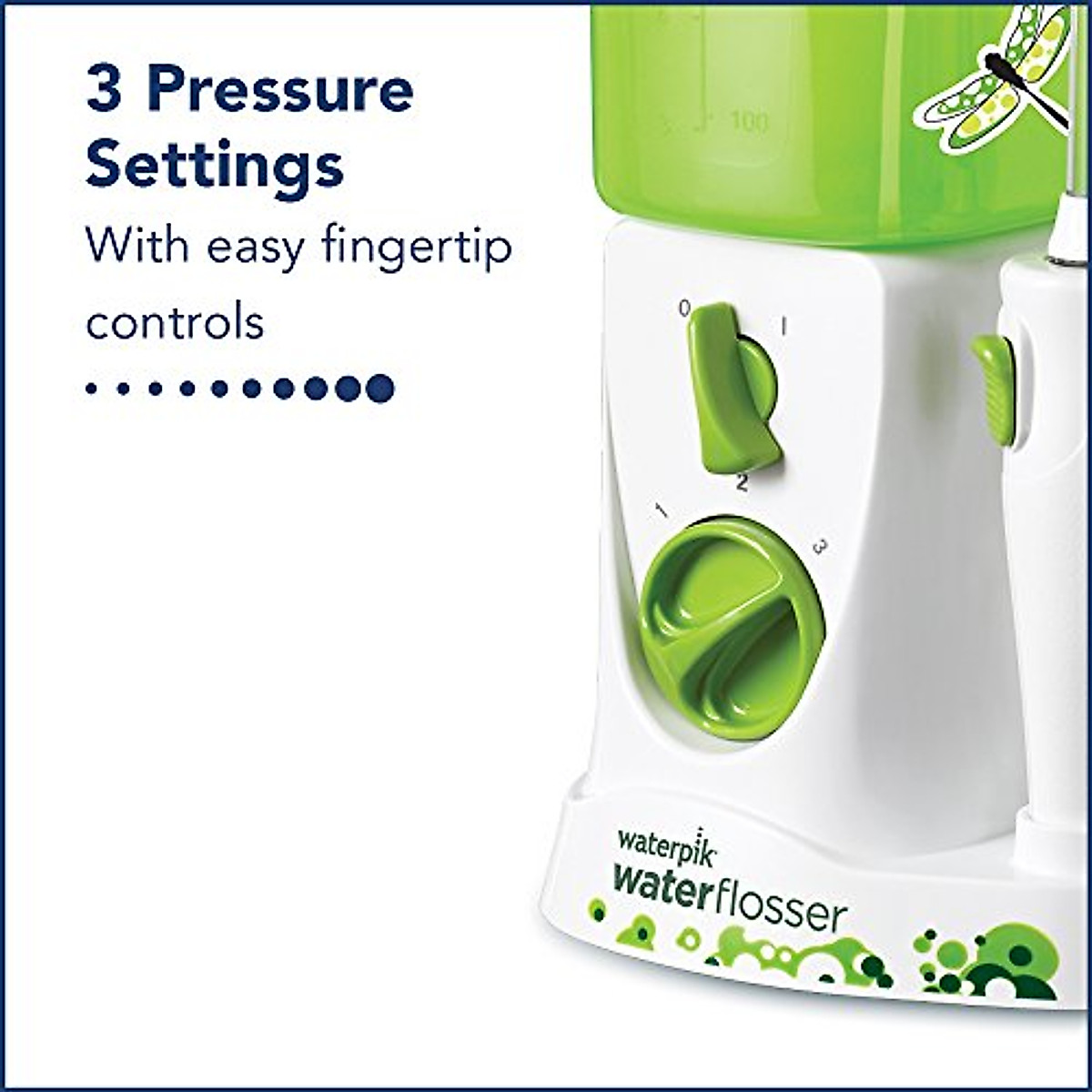 Waterpik Water Flosser for Kids, Countertop Water Flosser for Children and Braces, WP-260, Green