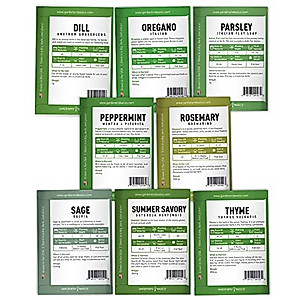 15 Herb Seeds For Planting Varieties Heirloom Non-GMO 5200+ Seeds Indoors, Hydroponics, Outdoors - Basil, Catnip, Chive, Cilantro, Oregano, Parsley, Peppermint, Rosemary and More By Gardeners Basics