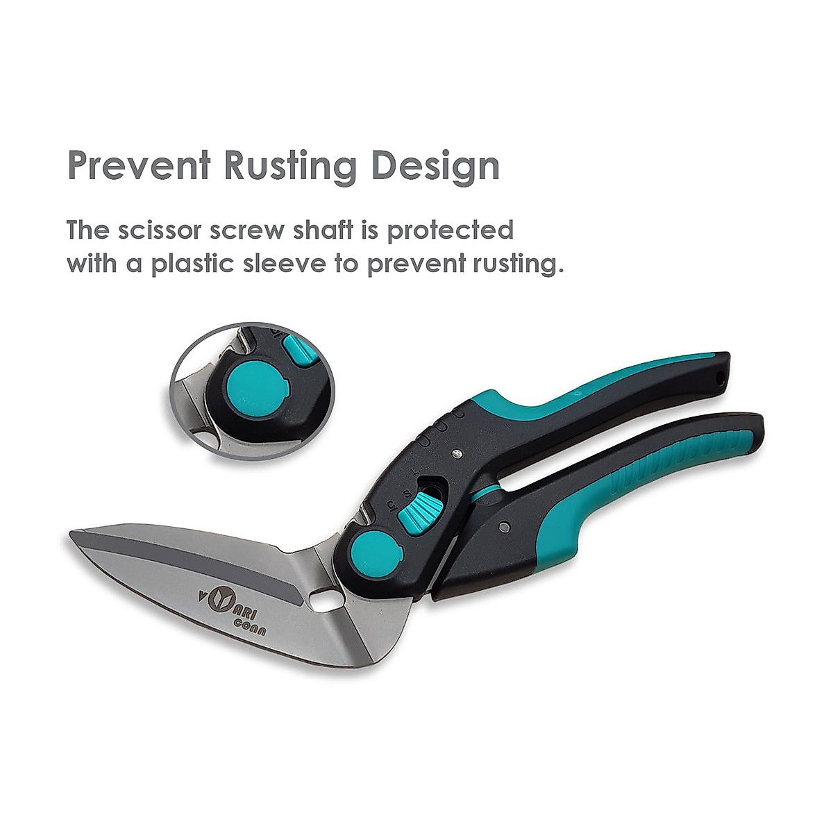 VARICONN 10 inch Heavy Duty Scissors, Industrial Scissors, Multipurpose, Scissors for Carpet, Cardboard and Recycle, Soft Grip, Stainless Steel, Easy Cutting Thick Paper, Leather, Sewing Fabric