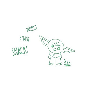 Corelle Vitrelle 8-Piece Appetizer Plates Set, Triple Layer Glass and Chip Resistant, 6-3/4-Inch Lightweight Round Plates, Disney Star Wars-The Child