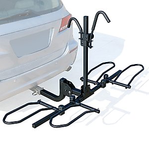 Leader Accessories 2-Bike Platform Style Hitch Mount Bike Rack, Tray Style Bicycle Carrier Racks Foldable Rack for Cars, Trucks, SUV and Minivans with 2" Hitch Receiver - Quick Hitch Pins Design