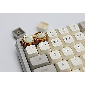 Cmokifuly Cute Keys 3D Steamed-Bao Cute Custom Keycaps,ESC Keycap for Mechanical Keyboard OEM R4 Profile Magnetic Interesting Keycaps Shine-Through Base Keycap (Bao)