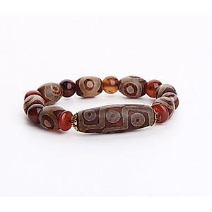BOYULL Feng Shui Tibetan Dzi Bead Protective Amulet Bracelet, Attract Wealth and Good Luck, Deluxe Gift Box Included