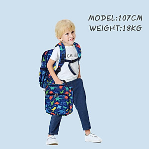 RAVUO Lunch Bag for Kids, Insulated Lunch Box Large Reusable Lunch Tote with Detachable Shoulder Strap,Water Resistant Thermal School Lunch Cooler for Girls and Boys (Dinosaur)