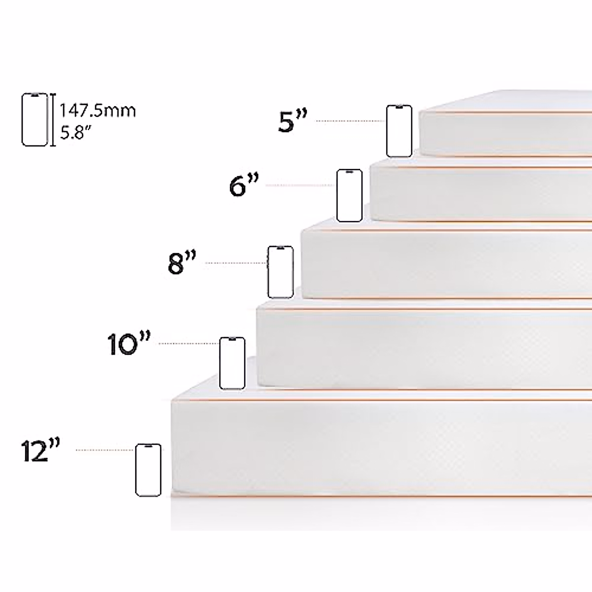 5/6/8/10/12 inch Full Size Mattress with Cover, Green Tea Cooling Gel Memory Foam Mattress for a Cool Sleep & Pressure Relief, Medium Firm Base Foam Mattresses, Bed in a Box, CertiPUR-US Certified