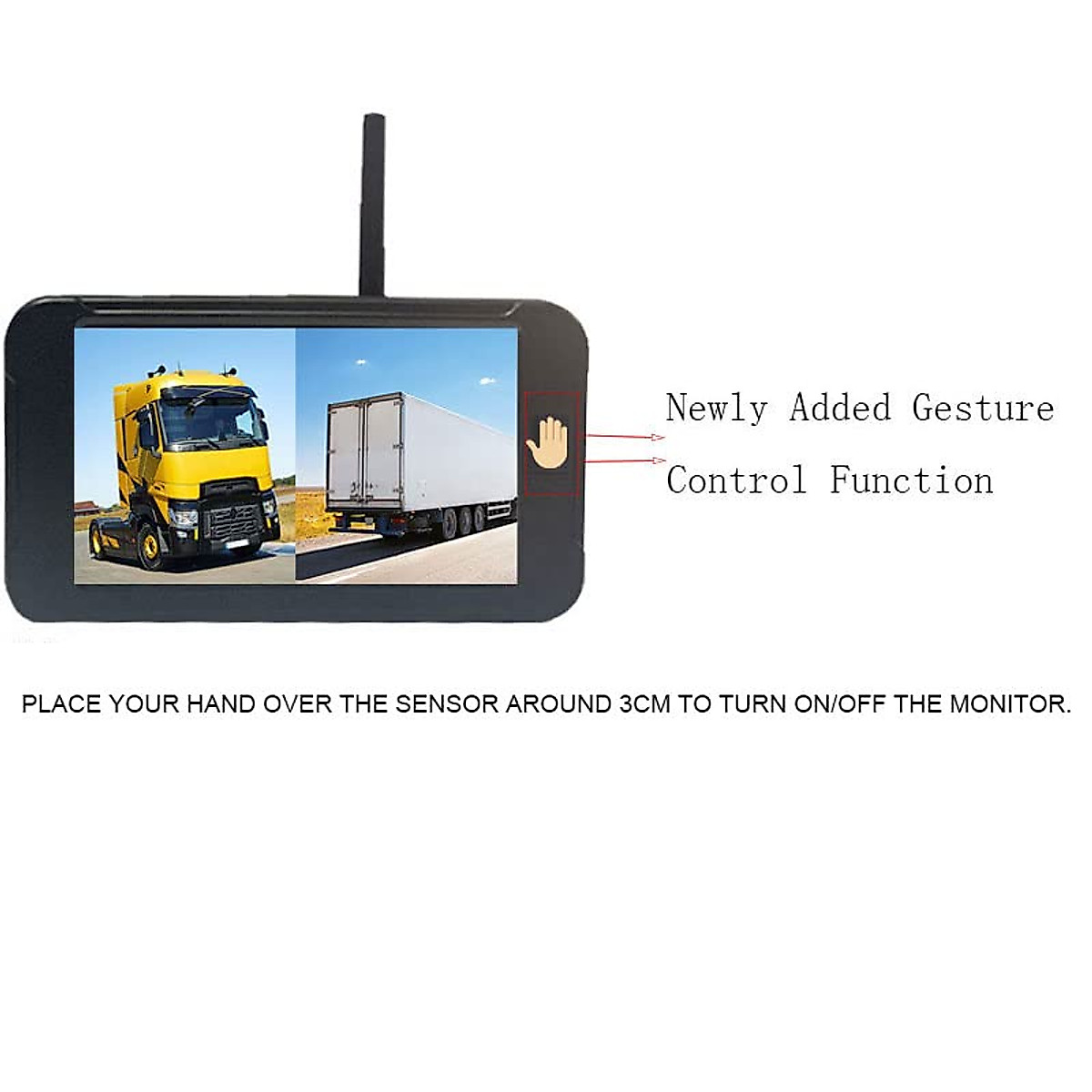 Solar Wireless License Plate Frame Backup Camera, 5 Inch HD Monitor with Digital Wireless Signal and HD Image Waterproof Rear View Camera for Truck,Car,RV，5 Mins DIY Installation，YIMU WX8310D