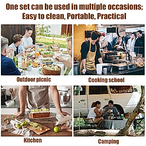 Knife Roll Bag, Portable Chef Knife Bag with 7 Slots Canvas Knives Pouch Knife Roll Case for Home Camping Picnic, Gift for Chefs or Cooking Lovers (Khaki)