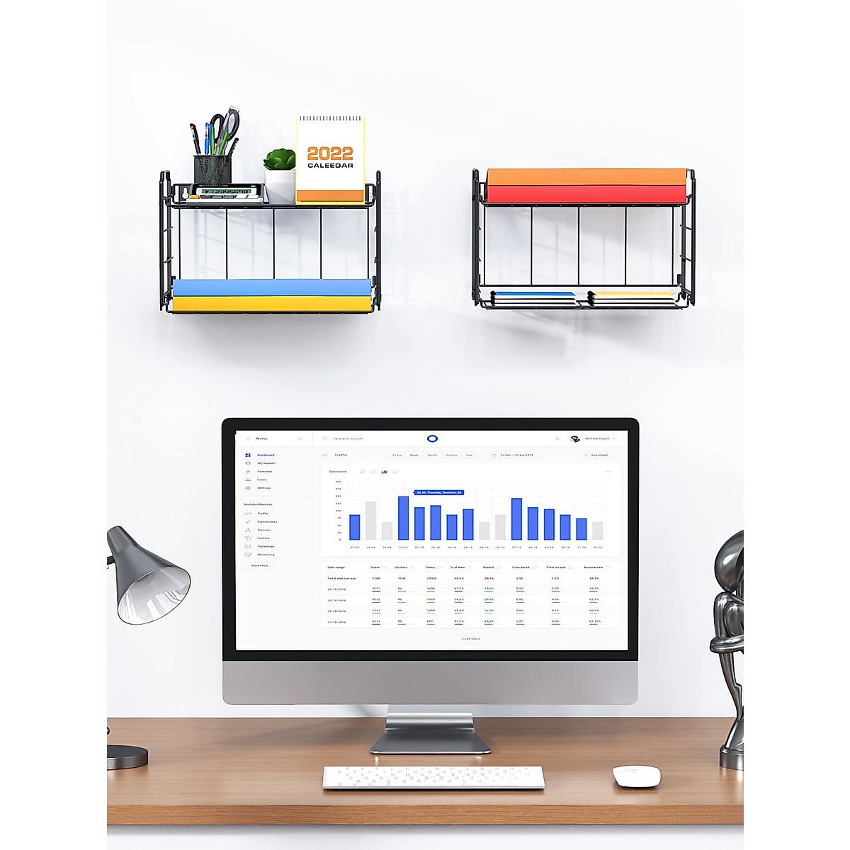 Elbourn Desk Organizer, 4-Tier Office Organization with Drawer, Desktop Paper Holder Letter Tray File Organizers and Accessories Office Supplies Desk Storage for Office School Home - Black