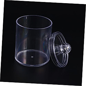 Hoement Cotton Swab Organizer Round Storage Container Pink Pump Bottles Cotton Holder Makeup Brush Holder Round Canister Water Pump Nozzle Replacement Cotton Swab Holder Makeup Containers