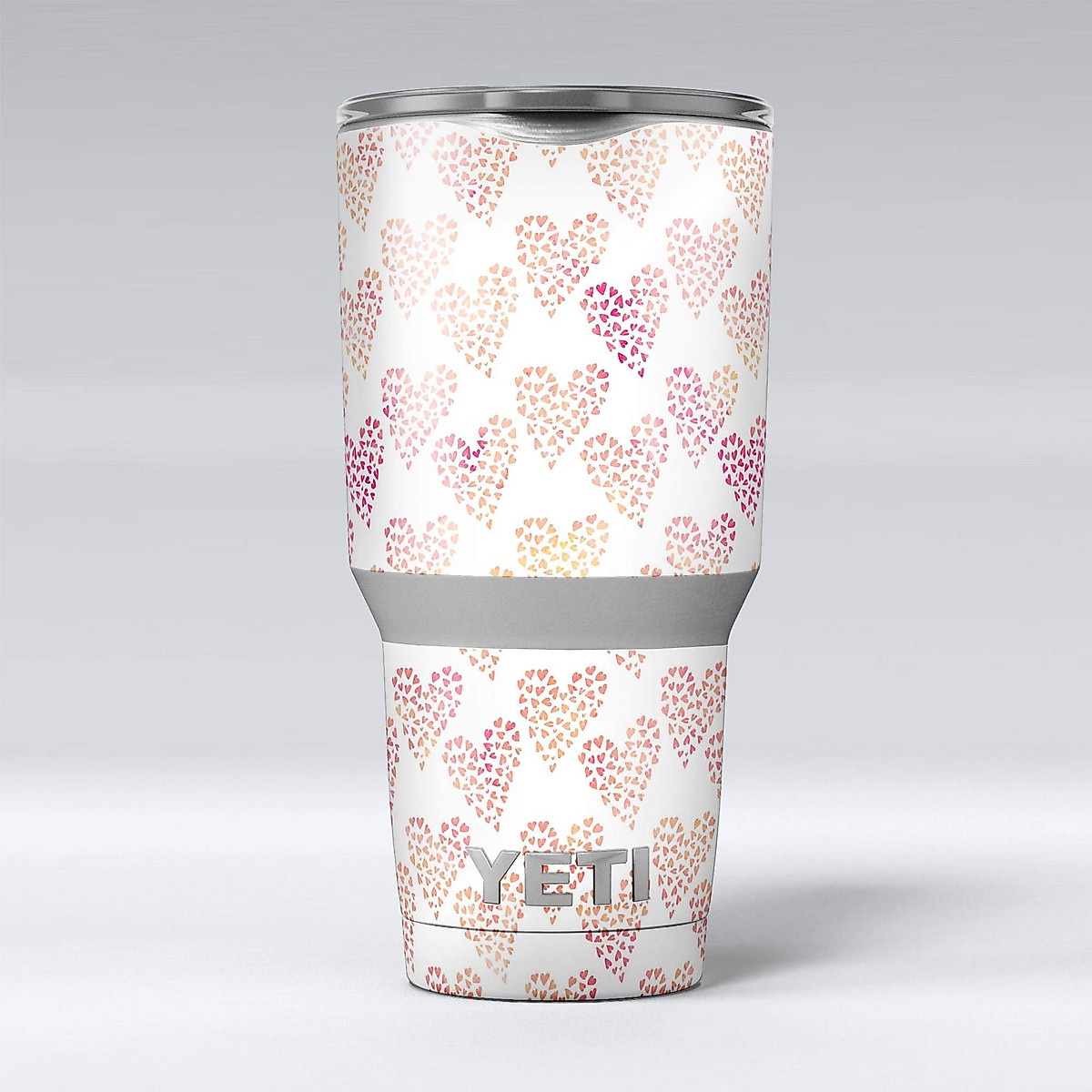 Design Skinz The Tiny Pink and Yellow Hearts of a Whole - Skin Decal Vinyl Wrap Kit Compatible with The Yeti Rambler Cooler Tumbler Cups