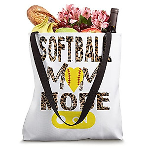 Softball Mom Mode On Proud Sports Fans Leopard Print Heart Tote Bag