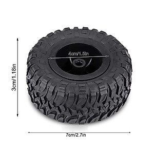 4PCS 1/16 RC Crawler Truck Rubber Tires, Big Grip Remote Control Off Roader Car Sipe Tire 7cm / 2.76inch Diameter