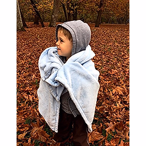 Higher Comfort Luxuriously Soft Baby Blanket - Baby Blue - 30" x 40" - Super Soft Baby Blankets for Boys | Receiving Blanket | Ideal for Newborns, Cribs, Strollers and Baby Showers