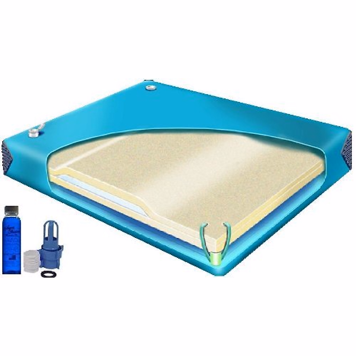INNOMAX Semi Waveless King Size Hardside (Wood Frame) Waterbed Bladder with Free Fill&Drain Kit