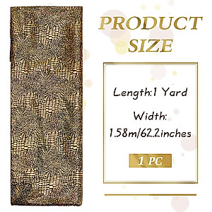MAYJOYDIY 1 Yard Gold Snake Skin Texture Faux Leather Fabric 62.2inch Width Gilding Polyester Fabric Shiny Snake Skin Fabric for Sewing Crafts Clothing Accessories Handbag Apparel Party Decoration