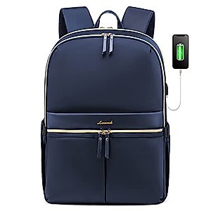 LOVEVOOK Laptop Backpack Women, Stylish Bagpack with USB Charging Port, Travel Notebook Backpack fits 15.6" Computer, for College Work Commute, Blue…