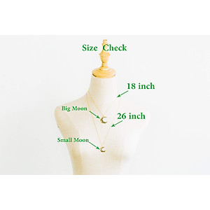 ONDAISY Rhodium Plated Black Cz Gypsy Planet Small Half Crescent Sailor Luna Moon Pendant Charm 18inch Chain Necklace