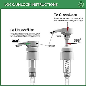 Bar5F Universal Pumps for Shampoo Conditioner Lotion Body Wash, Fits 1" Inch Bottle Necks, 1 Liter 33.8-Ounce Bottles, Black and White 2-Pack