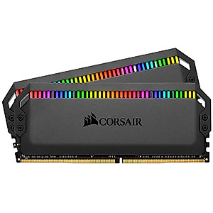 CORSAIR Dominator Platinum RGB 16GB (2x8GB) DDR4 3600 (PC4-28800) C18 1.35V AMD Optimized Memory- Black