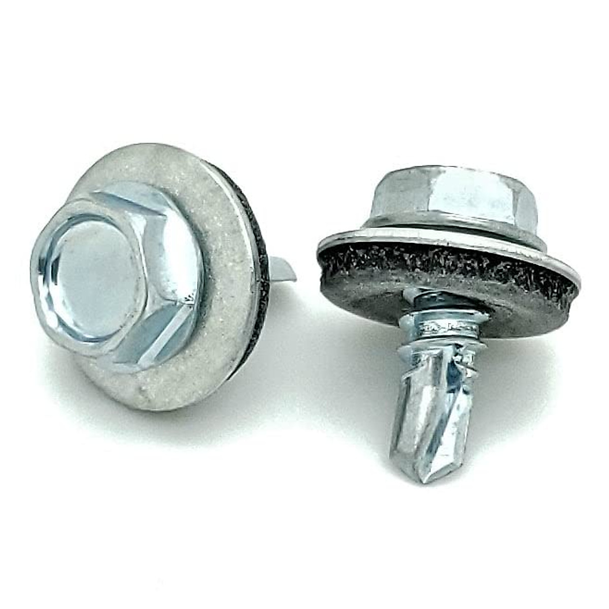 100 Qty #10 x 1/2" Zinc Hex Head Roofing Screws w/Bonded EPDM Washer (BCP1088)