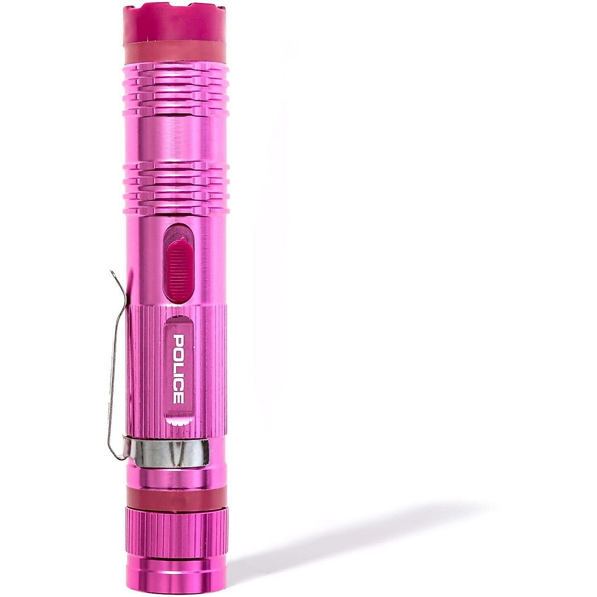 POLICE M12 Aluminum Stun Gun with LED Flashlight, Pink