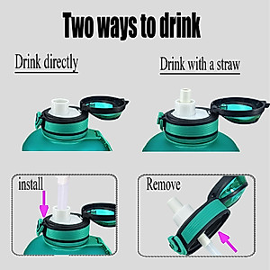 POPOACTI Sports Water Bottle, 63 Oz/1800mL, Leak Proof BPA Free Travel Outdoor For Men Women (Gradient_Cyan)