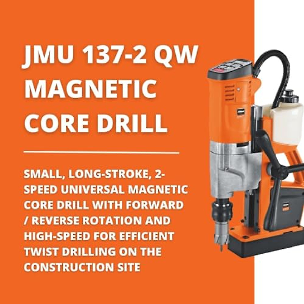 Fein Corded Universal Magnetic Core Drill with Maximum Drilling Depth 2" - 3/4" Straight Shank, 1,100 W, 130-520 RPM - JMU 137-2 QW - 72705861120