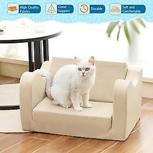 Qmetalart Toddler Couch, Waterproof Kids Toddler Chair, 2 in 1 Kid Couch Fold Out, Premium Kids Couch Sofa Toddler Chairs, Convertible Sofa to Lounger for Baby