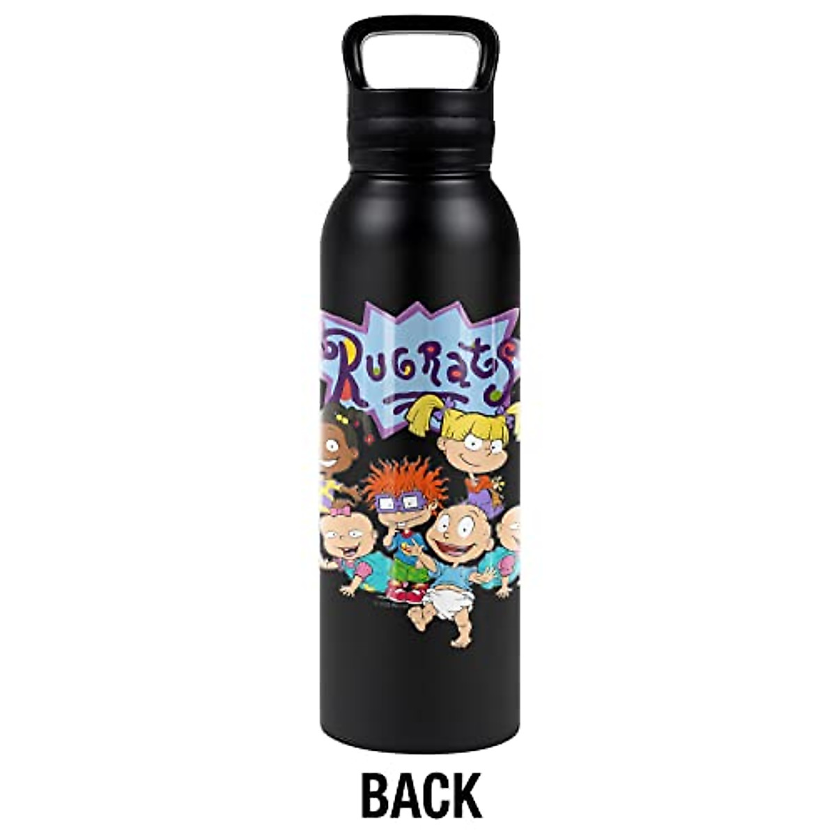 Rugrats OFFICIAL Rugrats Group 24 oz Insulated Canteen Water Bottle, Leak Resistant, Vacuum Insulated Stainless Steel with Loop Cap