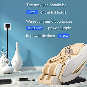 Power Recliner Power Supply, AC/DC Switching Power Supply Transformer 2-pin 29V/24 2A Adapter Universal Power Cord for Lift Chair or Power Recliner