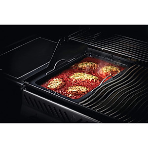 Napoleon BBQ Grill Accessory Grill Roasting Pan, For Rogue, Prestige, Prestige PRO Gas BBQ Grills, Custom Fit, Porcelain Enameled Roasting Pan, Drop-In Roasting Pan For BBQ Grills, Easy To Clean