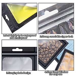 YOTOZU 100 Pcs Foil Ziplock Bags,Flat Clear Ziplock Food Storage Bags Holographic Bags Party Favor Food Safe Storage Bags and Bags for DIY Crafts Storage Packaging Products